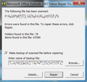 random neuron misfires : HOWTO: Repair your Outlook PST file from the ...